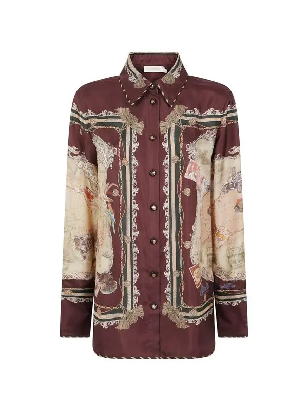 Zimmermann Valiant Printed Silk Shirt - Multicolor
