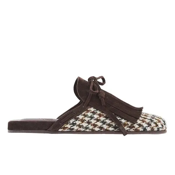 ANCIENT GREEK SANDALS Thelma Fringe Tweed - Brown