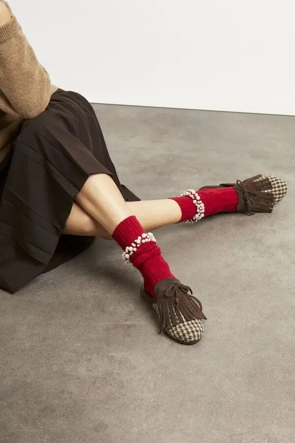 ANCIENT GREEK SANDALS Thelma Fringe Tweed
