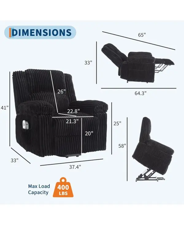 GAOMON Power Lift Recliner With Heat And Massage