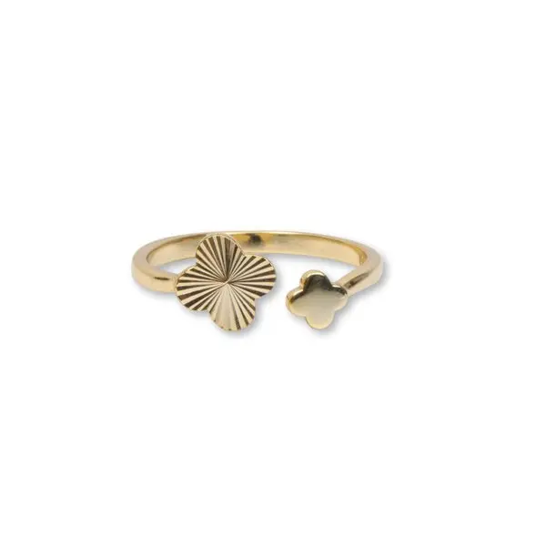 Argento Vivo The Clover Bypass Ring - Gold