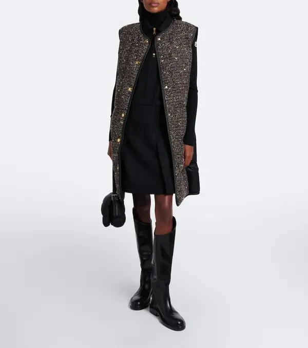 Moncler Figurative Down-paneled Wool-blend Vest