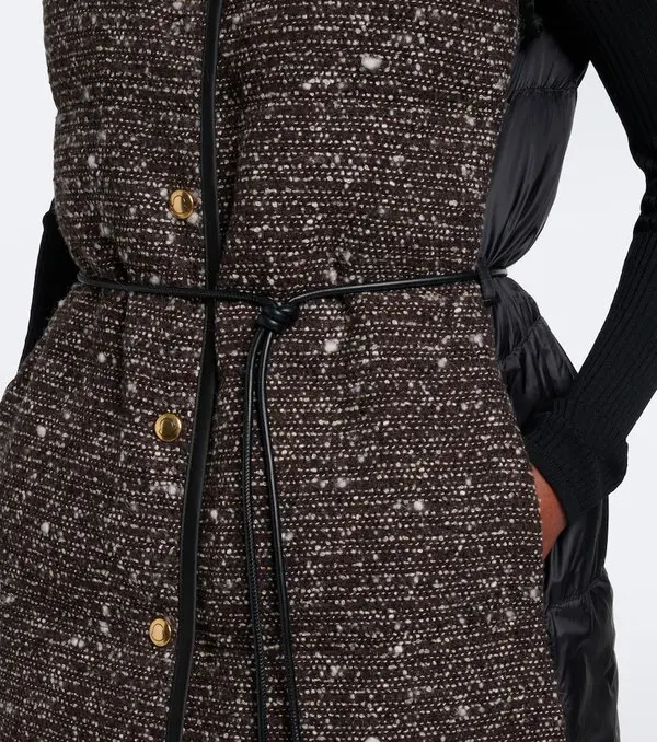 Moncler Figurative Down-paneled Wool-blend Vest