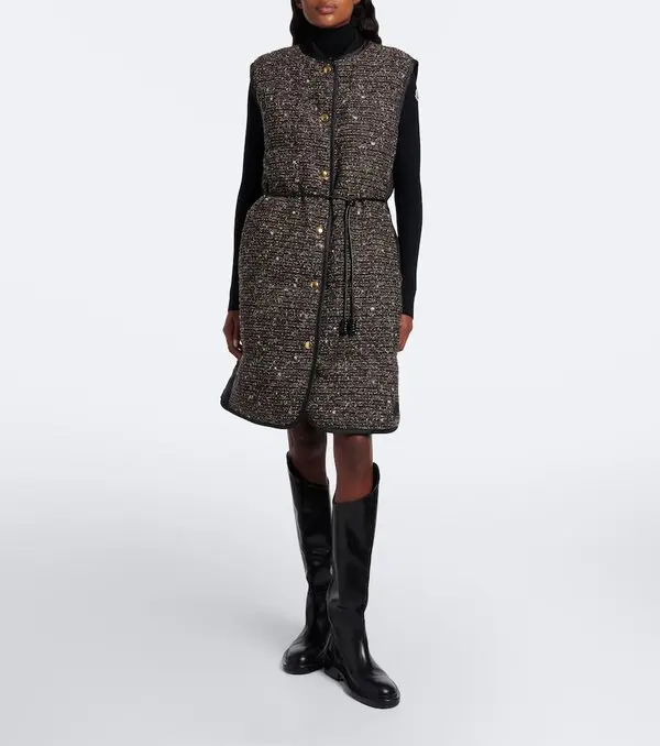 Moncler Figurative Down-paneled Wool-blend Vest