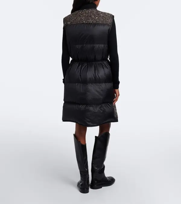 Moncler Figurative Down-paneled Wool-blend Vest