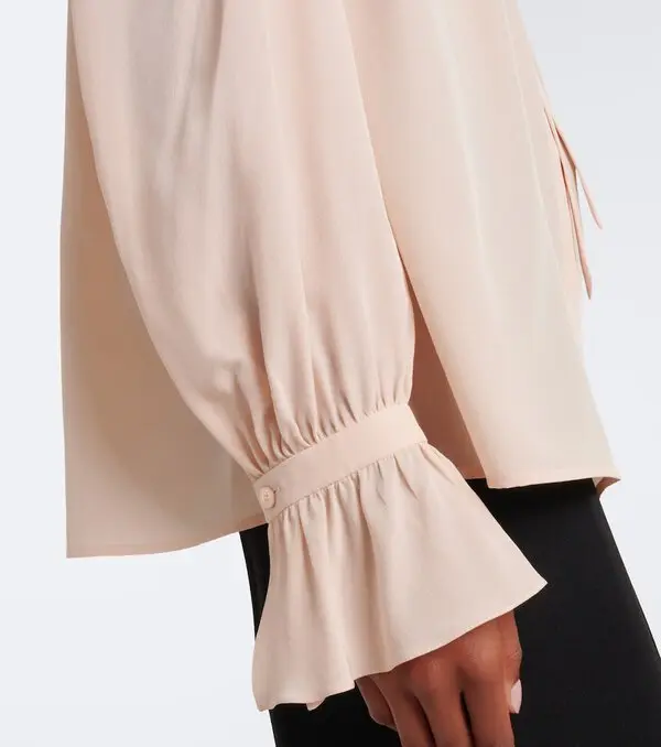 Chloé Ruffled Silk Chiffon Blouse - Pink