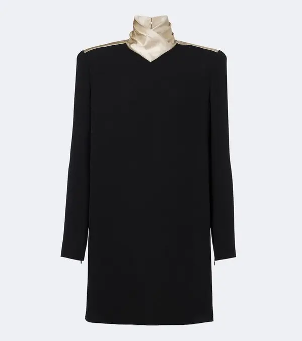 Valentino Garavani Cady Couture Satin-trimmed Minidress