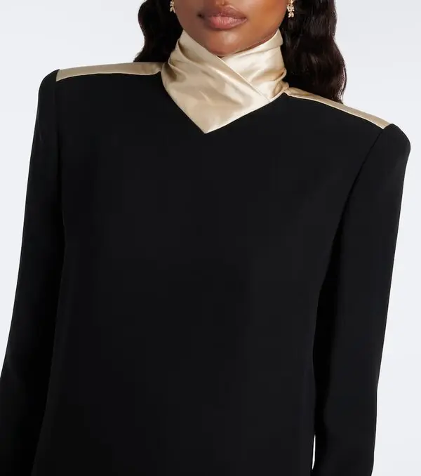 Valentino Garavani Cady Couture Satin-trimmed Minidress
