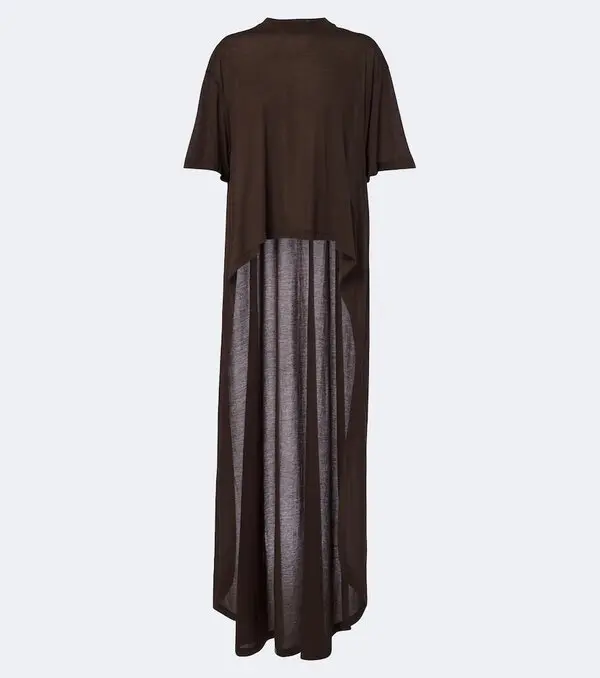 Balenciaga Asymmetric Cotton-blend Jersey T-shirt - Brown