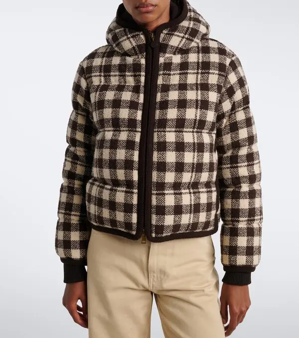 Moncler Gingham Wool-blend Down Jacket