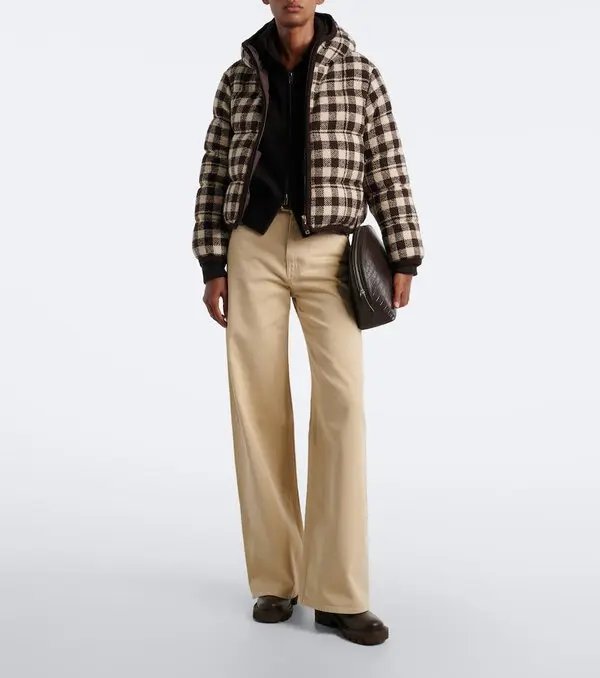 Moncler Gingham Wool-blend Down Jacket