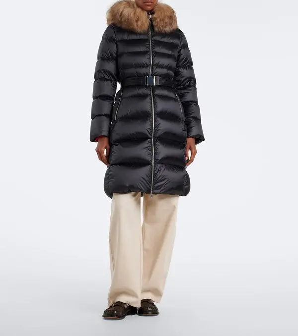 Moncler Leersies Shearling-trimmed Down Coat