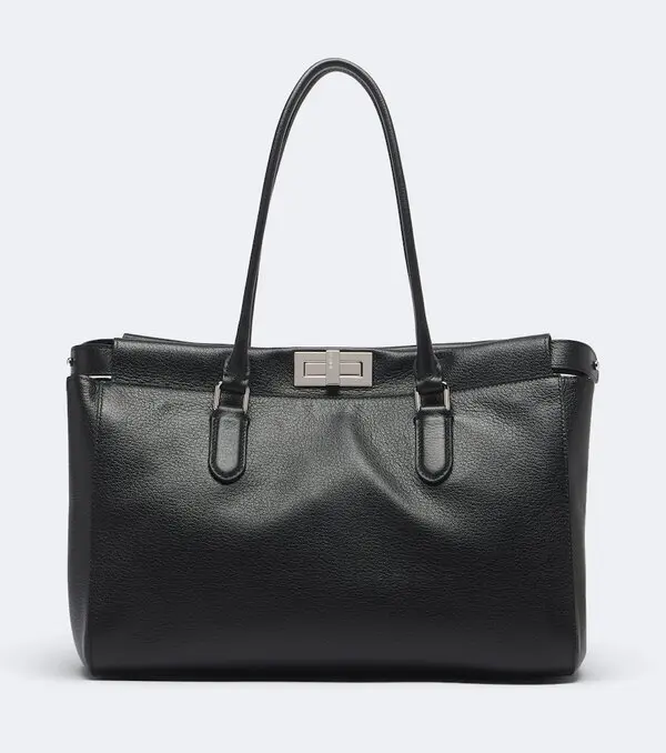 Fendi Peekaboo® Small Leather Tote Bag - Black