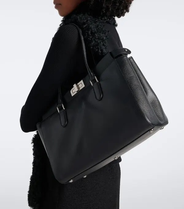Fendi Peekaboo® Small Leather Tote Bag - Black