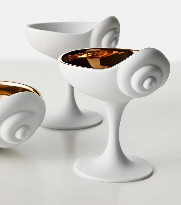 L'Objet X Jessica Mccormack Shell Porcelain And 24kt Bowl