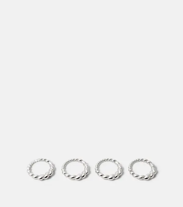 L'Objet X Jessica Mccormack Set Of 4 Knotted Metal Napkin Rings - Silver