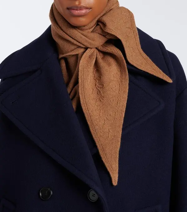Chloé Embroidered Wool Scarf - Brown
