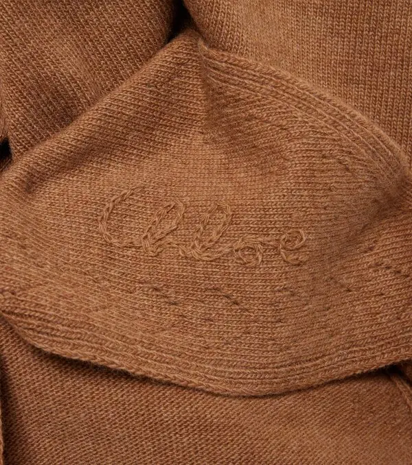 Chloé Embroidered Wool Scarf - Brown