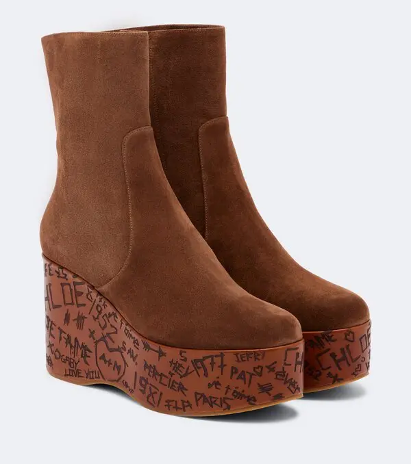 Chloé Maxime Suede Mid-calf Boots