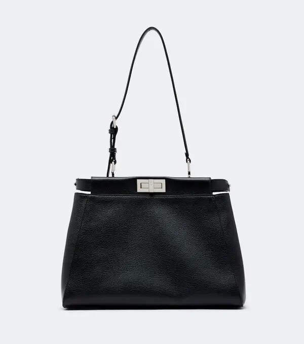 Fendi Peekaboo® Medium Leather Shoulder Bag - Black