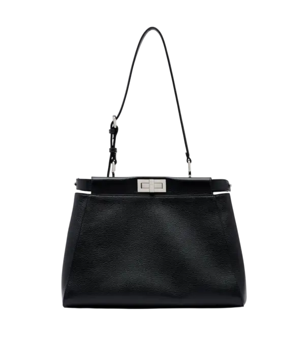 Fendi Peekaboo® Medium Leather Shoulder Bag - Black