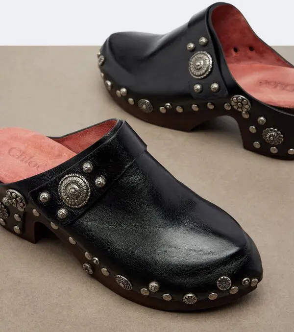 Chloé Talis Studded Leather Clogs