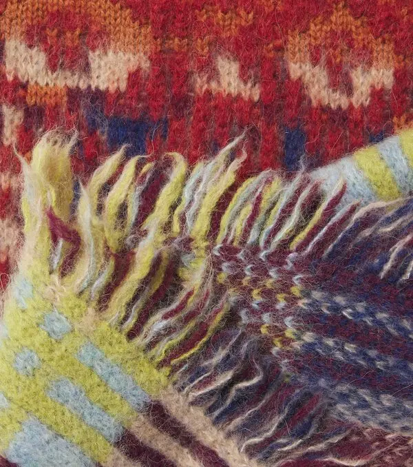 Dries Van Noten Checked Fringed Wool And Alpaca-blend Scarf