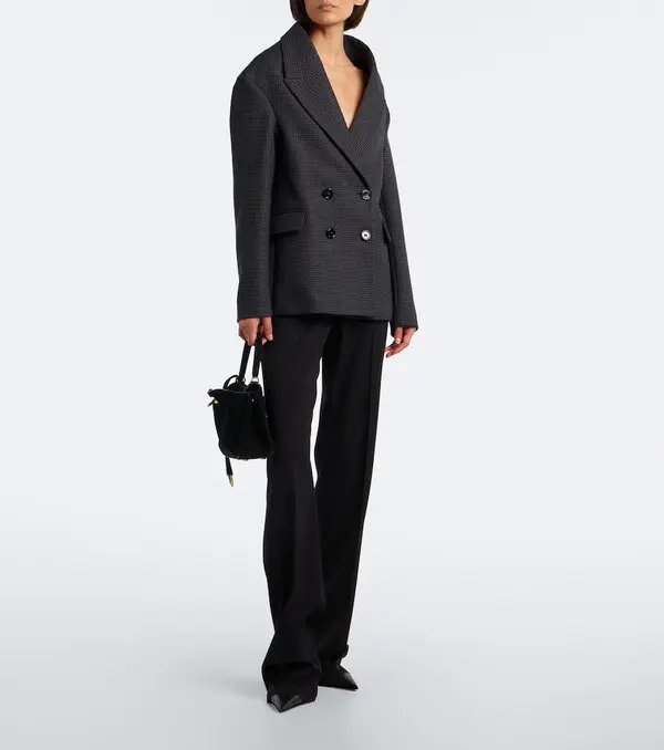 Balenciaga Houndstooth Double-breasted Wool Jacket