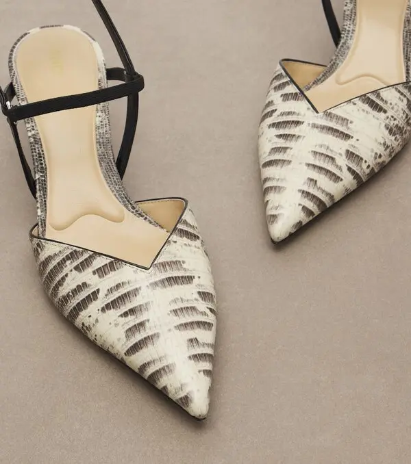 Fendi Colibrì Snake-effect Leather Slingback Pumps