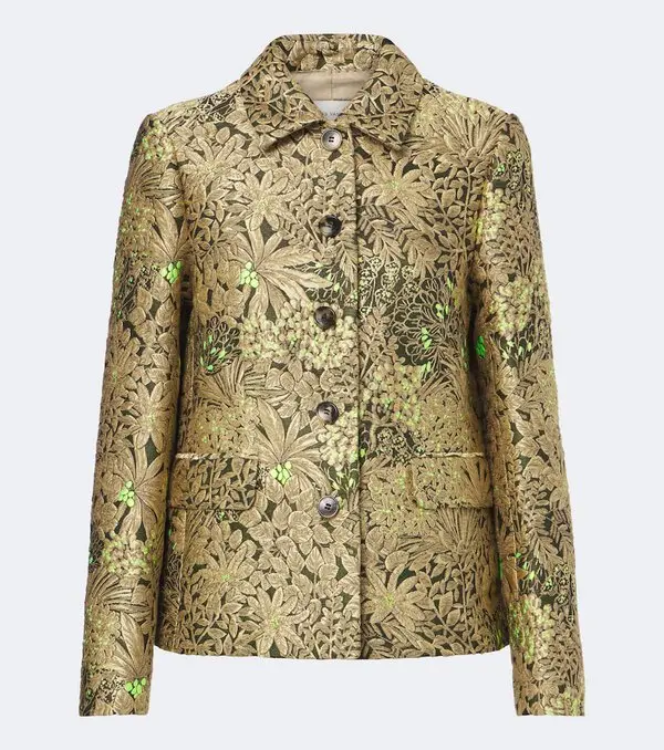 Dries Van Noten Floral Jacquard Jacket - Gold