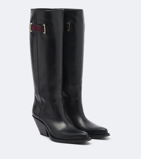 Chloé Azelan Leather Knee-high Boots - Black
