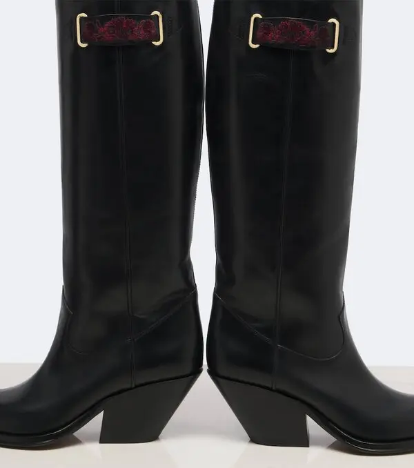 Chloé Azelan Leather Knee-high Boots - Black