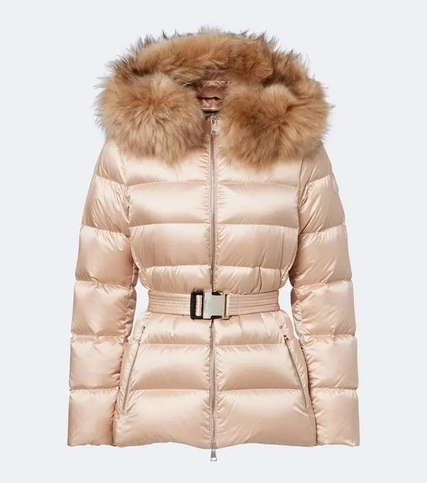 Moncler Cupidones Shearling-trimmed Down Jacket - Beige