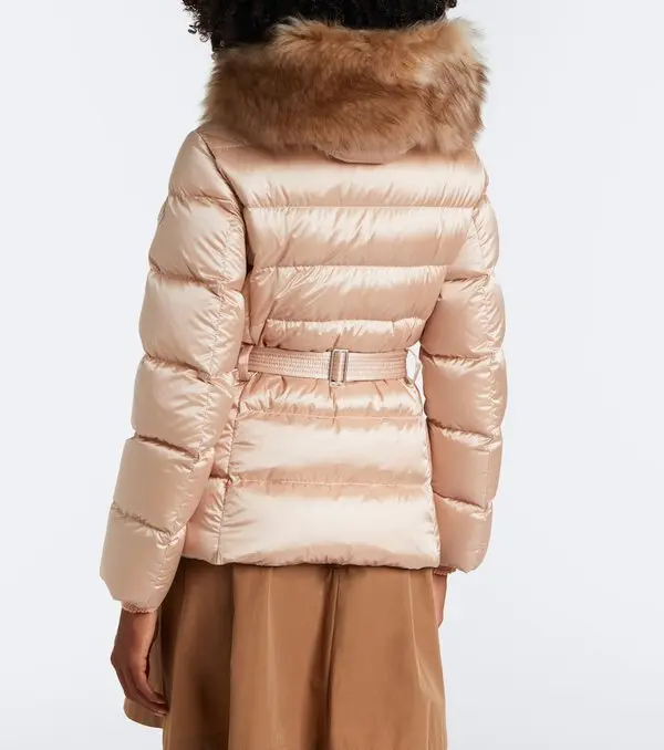 Moncler Cupidones Shearling-trimmed Down Jacket - Beige