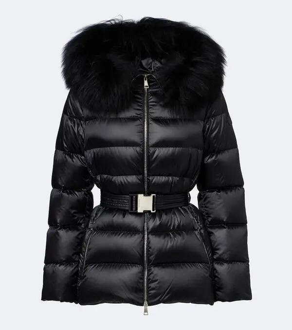 Moncler Cupidones Shearling-trimmed Down Jacket - Black/beige