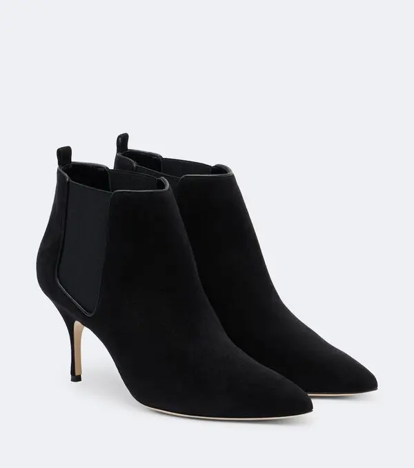 Manolo Blahnik Dildi Suede Ankle Boots