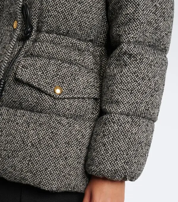Moncler Wool-blend Tweed Down Jacket