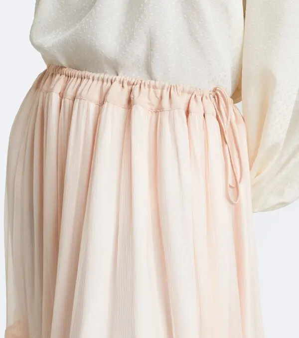 Chloé Ruffled Silk Midi Skirt