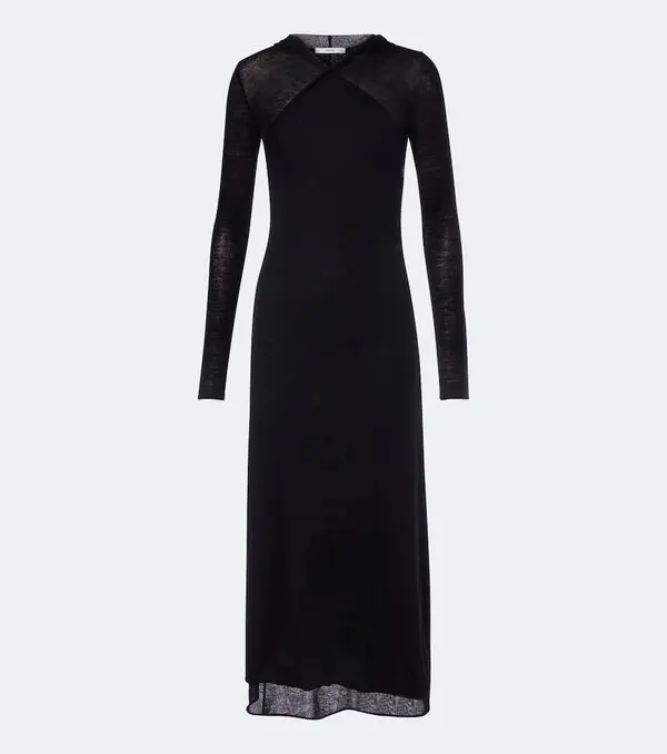 Fendi Hooded Wool Midi Dress