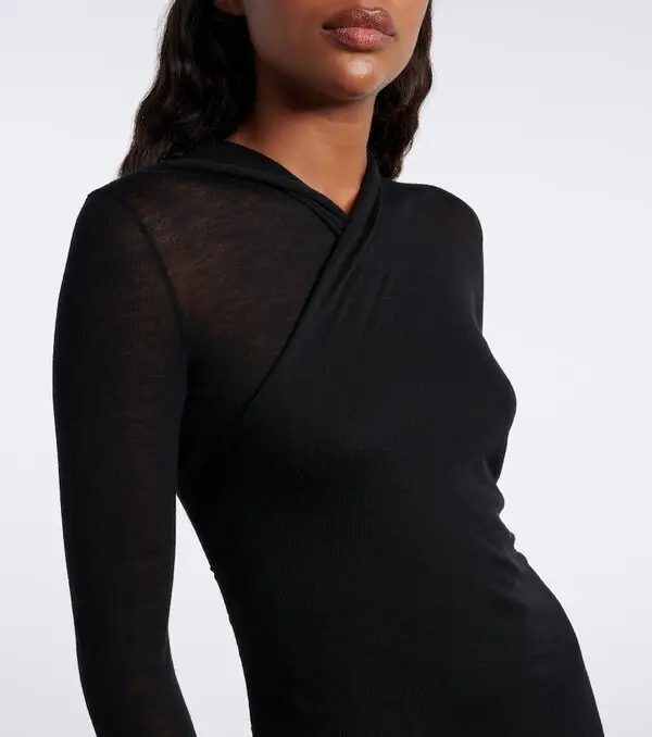 Fendi Hooded Wool Midi Dress