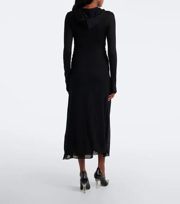 Fendi Hooded Wool Midi Dress