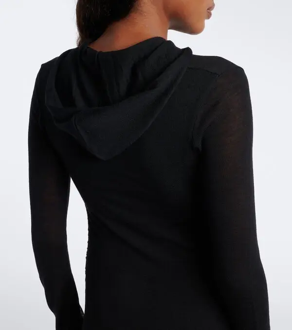 Fendi Hooded Wool Midi Dress