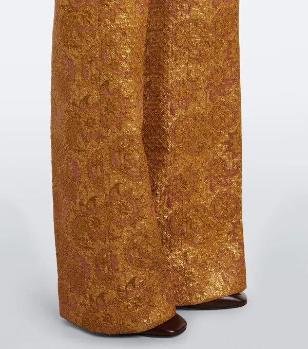 Dries Van Noten Belted Jacquard Wide-leg Pants
