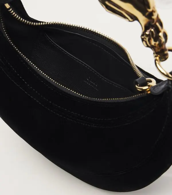 Chloé Chain Horse Small Velvet Shoulder Bag