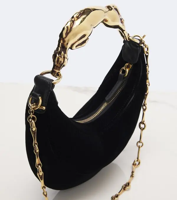 Chloé Chain Horse Small Velvet Shoulder Bag