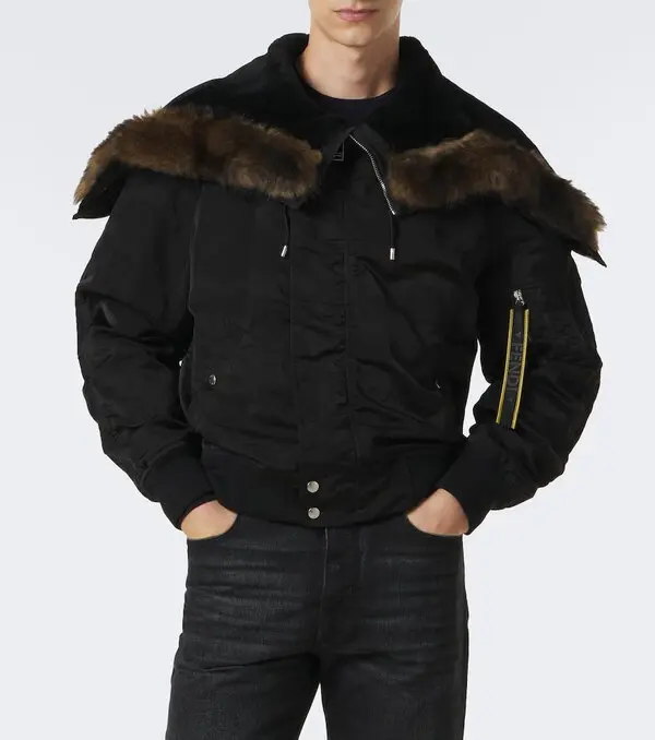 Fendi Shearling-trimmed Technical Blouson Jacket