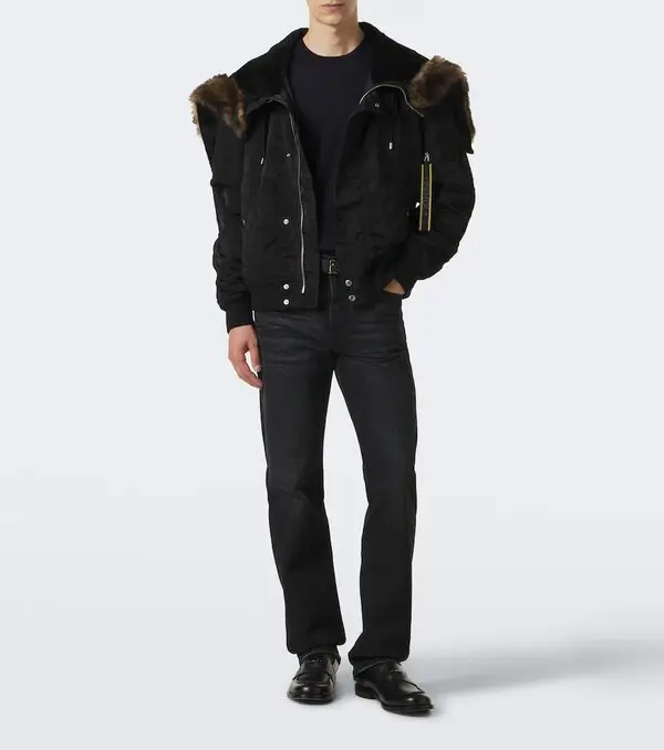 Fendi Shearling-trimmed Technical Blouson Jacket