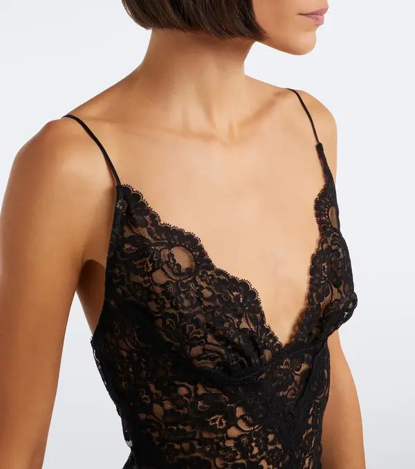 RODARTE Lace And Silk Satin Minidress