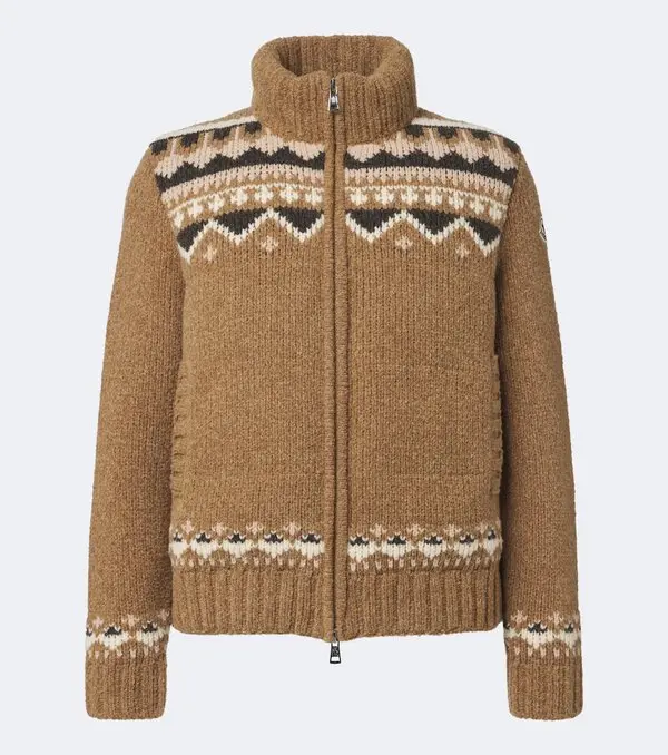 Moncler Jacquard Wool-blend Down Jacket