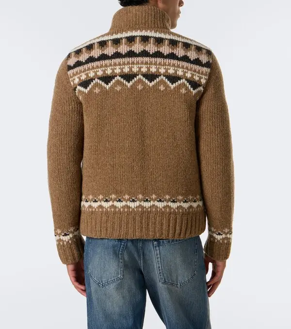Moncler Jacquard Wool-blend Down Jacket